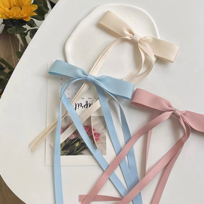Jual Jepitan Rambut Pita / Ava Ribbon Hair Clip Coquette Korea Medium ...