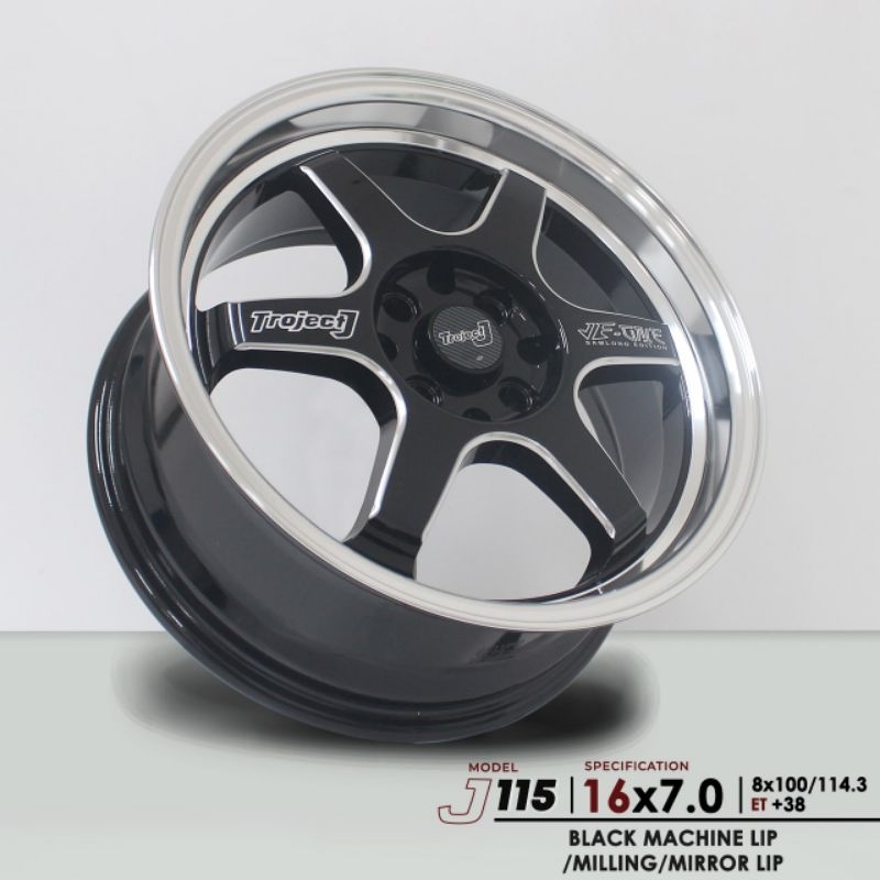 Jual velg samlong ring 16 lebar 7 et 38 pcd 4x100/114 black lip polish | Shopee Indonesia