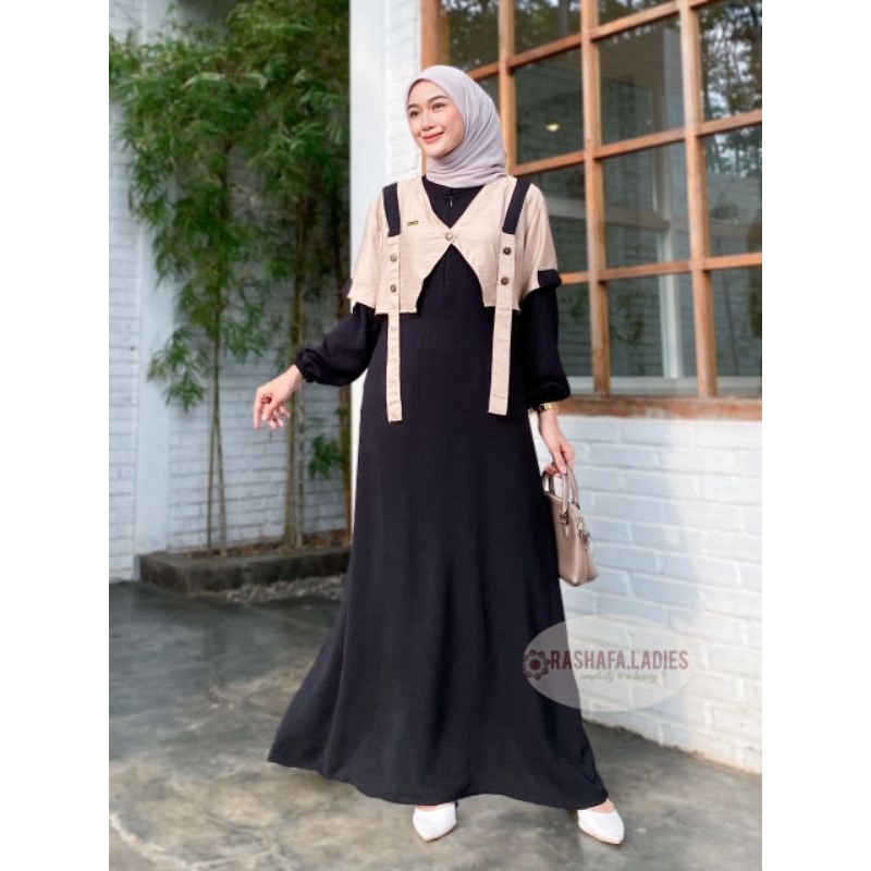 Jual HILMA DRESS GAMIS CASUAL WITH OUTER VEST (READY STOK) | Shopee ...