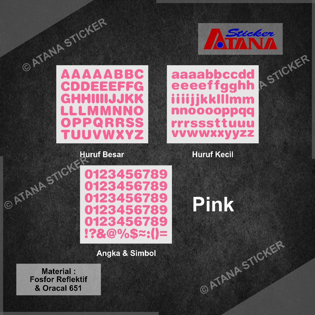 Jual Stiker Cutting Abjad Alphabet Huruf Besar Kecil Kapital Angka ...