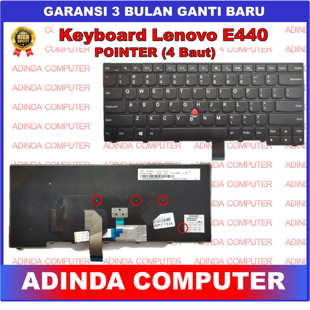 Jual Keyboard Lenovo Thinkpad E440 L440 T431S T440 T440P 4 Baut Pointer ...