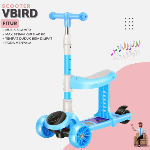 Jual Scooter Anak Skuter Otoped Roda 3 dengan tempat duduk musik lampu ...