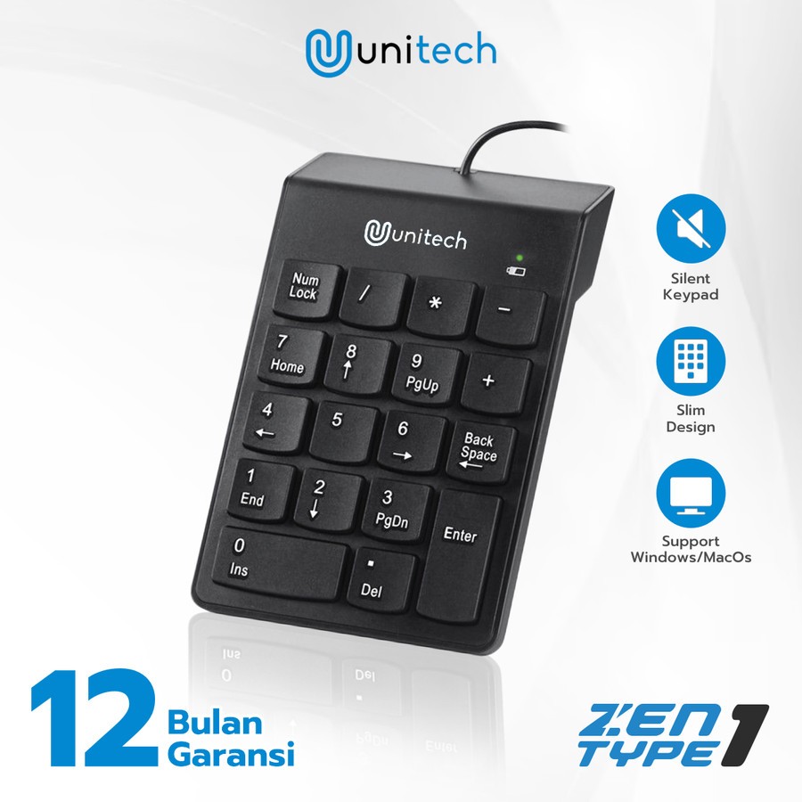Jual Keyboard Numeric Kabel Unitech Zen 1 Numpad / Keypad Mini | Shopee ...