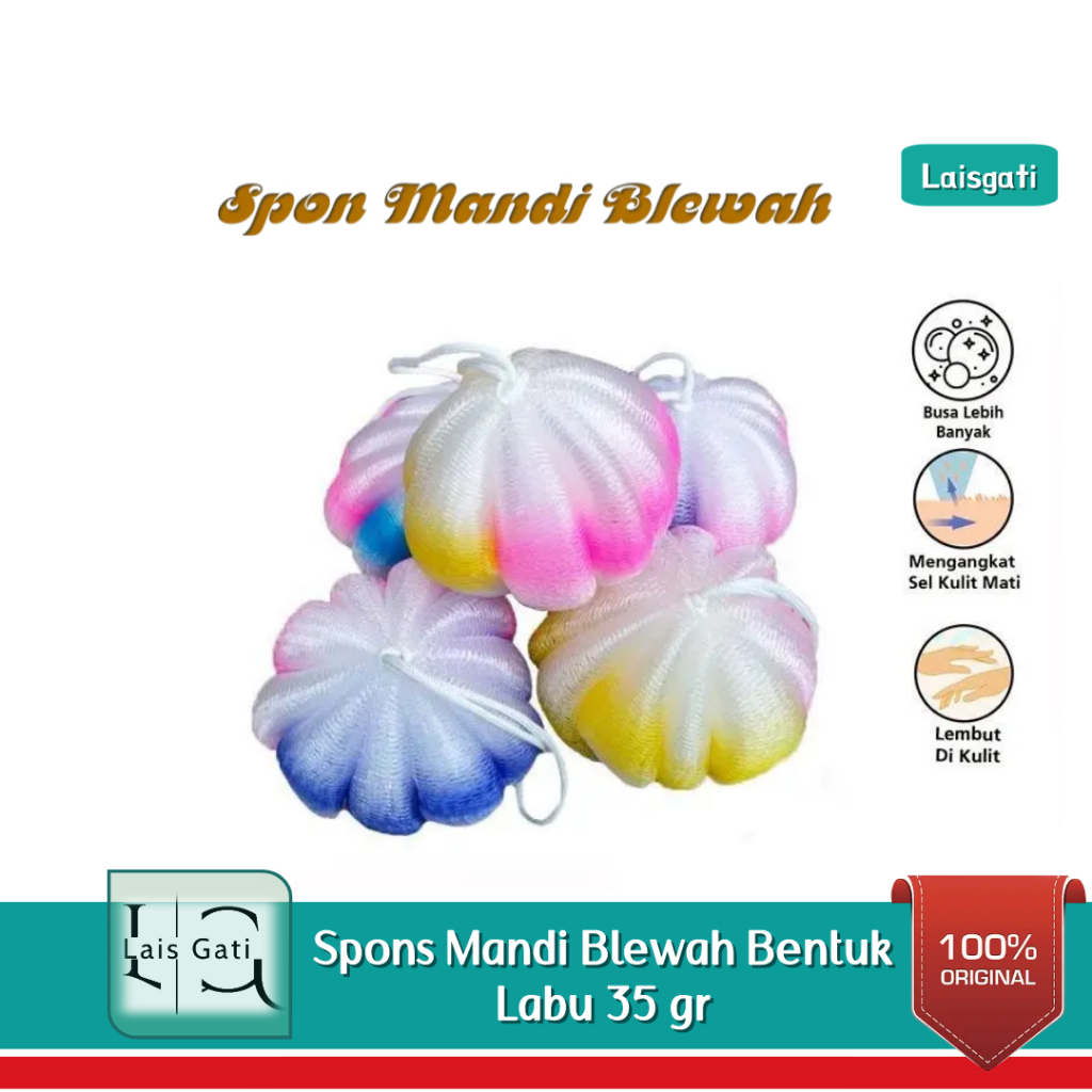 Jual Spons Mandi Blewah Bentuk Labu | Bath Sponge | Sponge Mandi 35 gr ...