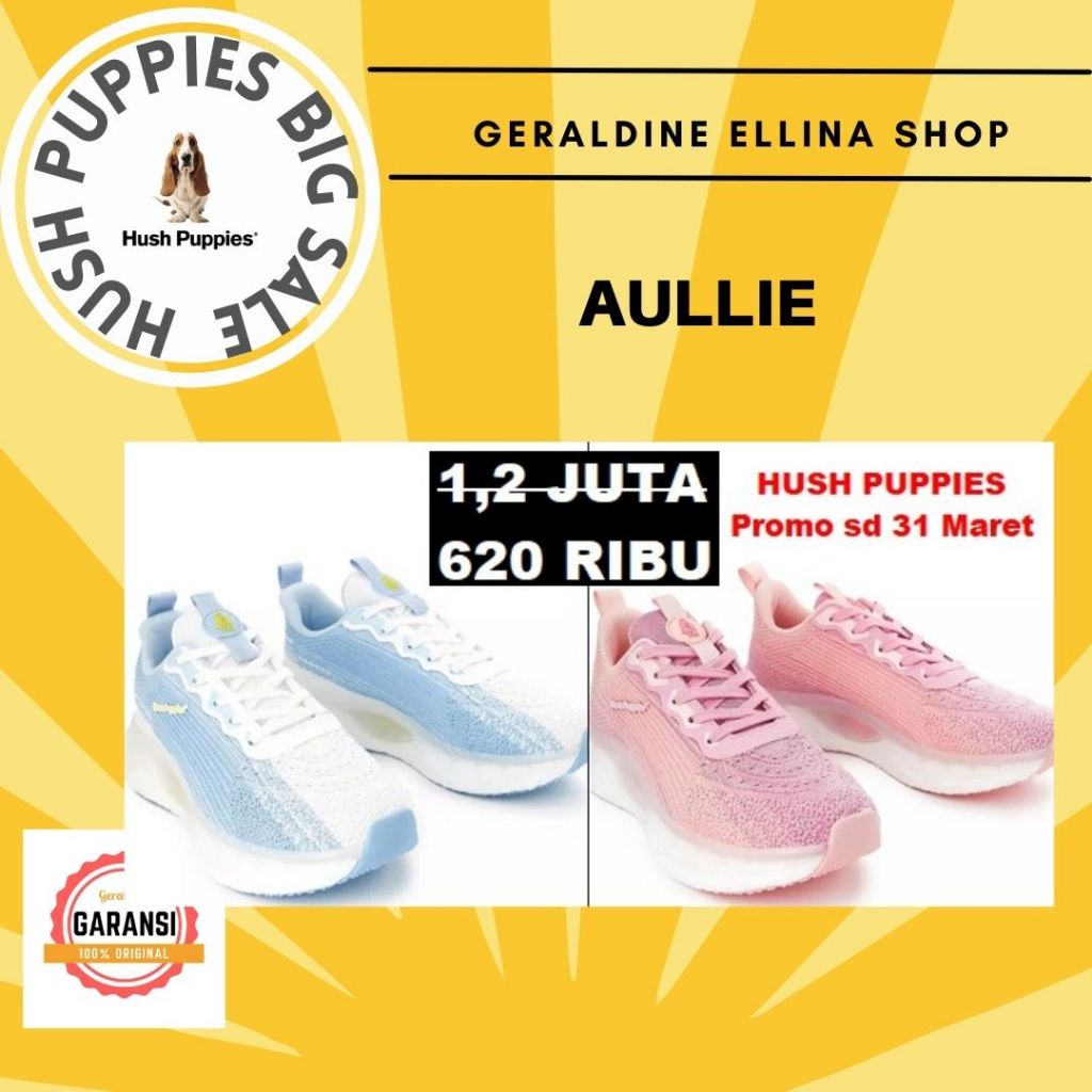 Jual Sepatu sneakers wanita HUSH PUPPIES ORIGINAL 100% SERI AULLIE ...