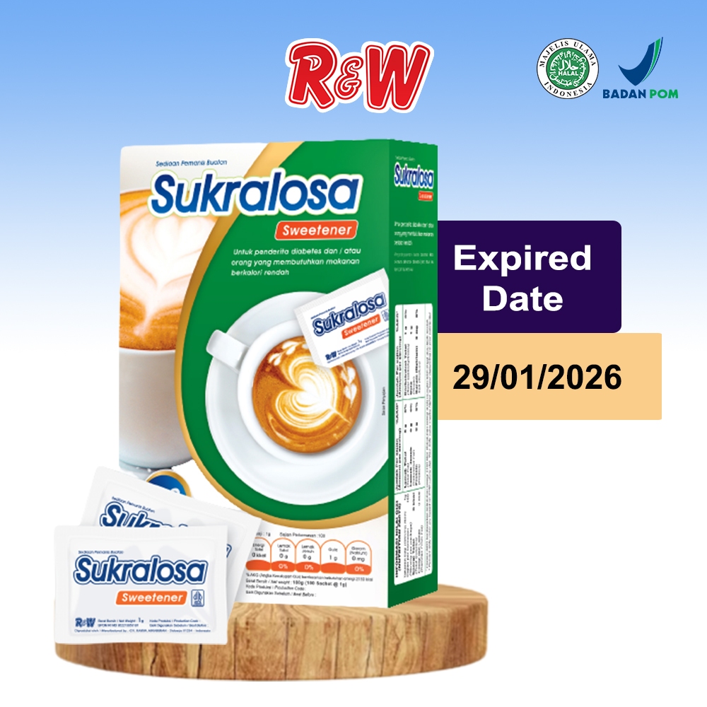Jual Sukralosa Gula Rendah Kalori Sweetener Rajawali R&W RW 100 Sachet ...