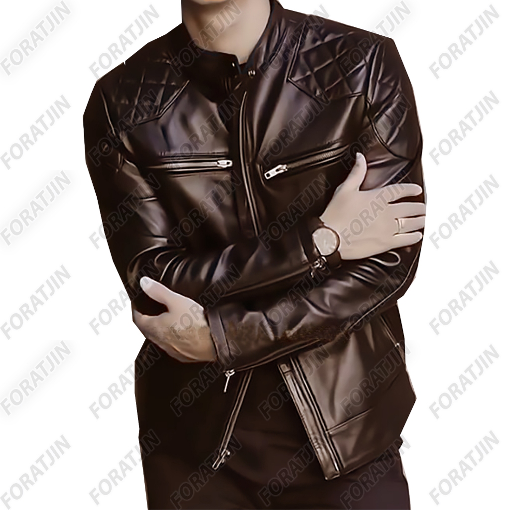 Jual Foratjin- Jaket Kulit Garut Pria Beckham Touring Motor Material ...