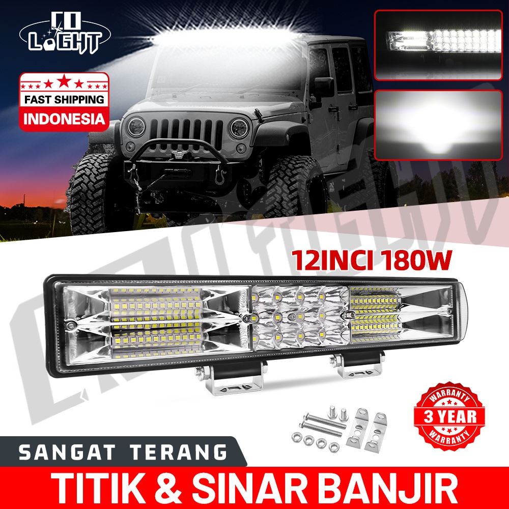Jual CO LIGHT 12/ 20 / 26/ 40in 180W-612W Tri-Baris Lampu LED Bar ...