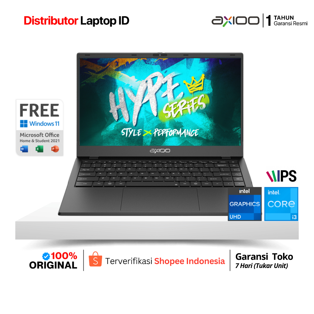 Jual Axioo MyBook HYPE 3 / Core i3 1005G1 / RAM 8GB 256GB SSD / 14" FHD IPS | Shopee Indonesia