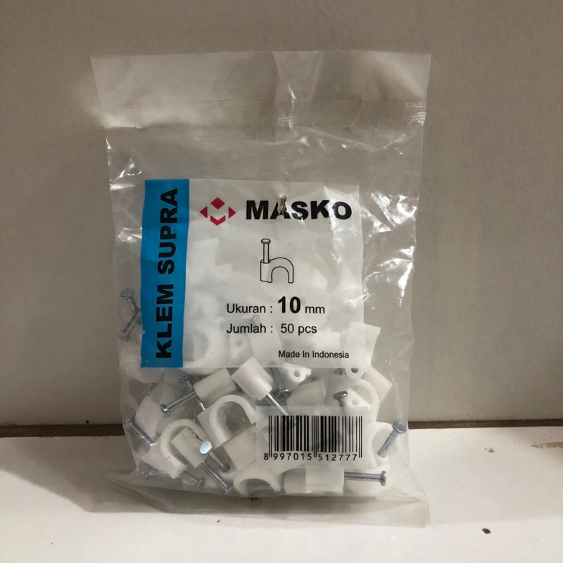 Jual Masko Paku Klem Kabel ukuran 10mm (isi 50 pcs) paku klem kabel lan ...
