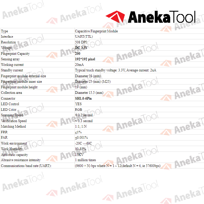 Jual R503 Fingerprint Sensor Sidik Jari GROW Capasitive Kapasitif ...