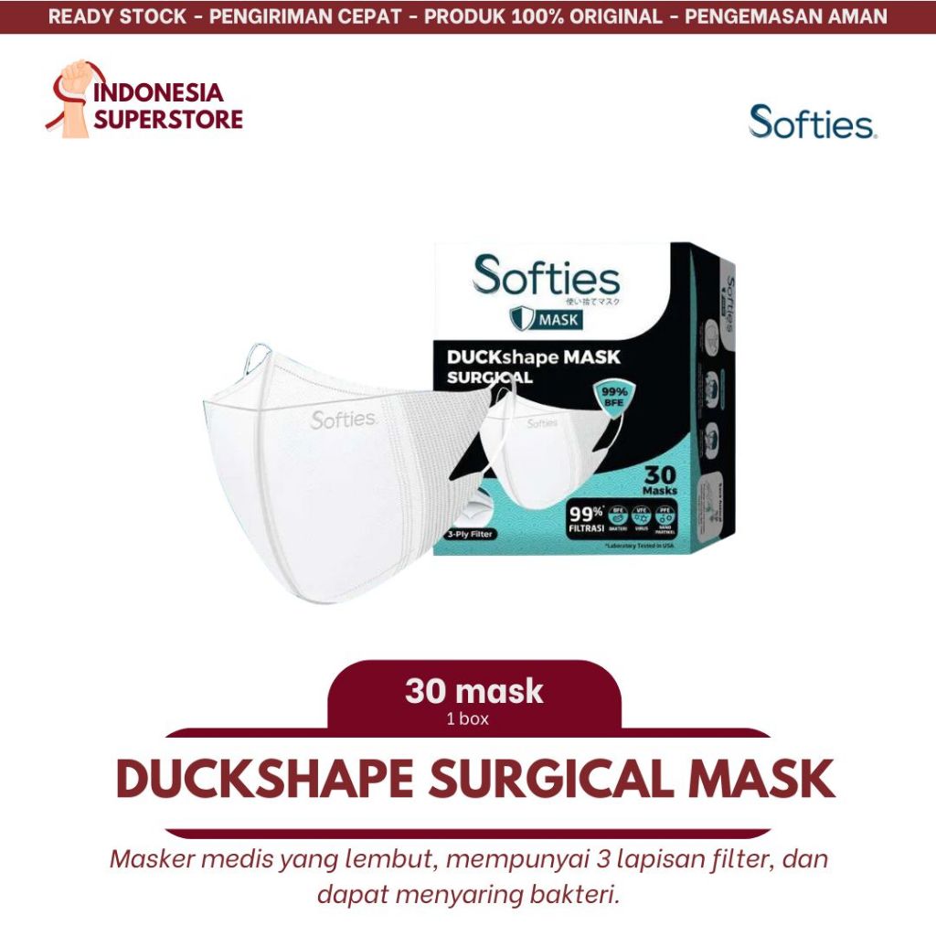 Jual SOFTIES DUCKSHAPE Box SURGICAL MASK ISI 30 Medis Softies Duckbill ... Jual SOFTIES DUCKSHAPE Box SURGICAL MASK ISI 30 Medis Softies Duckbill ...