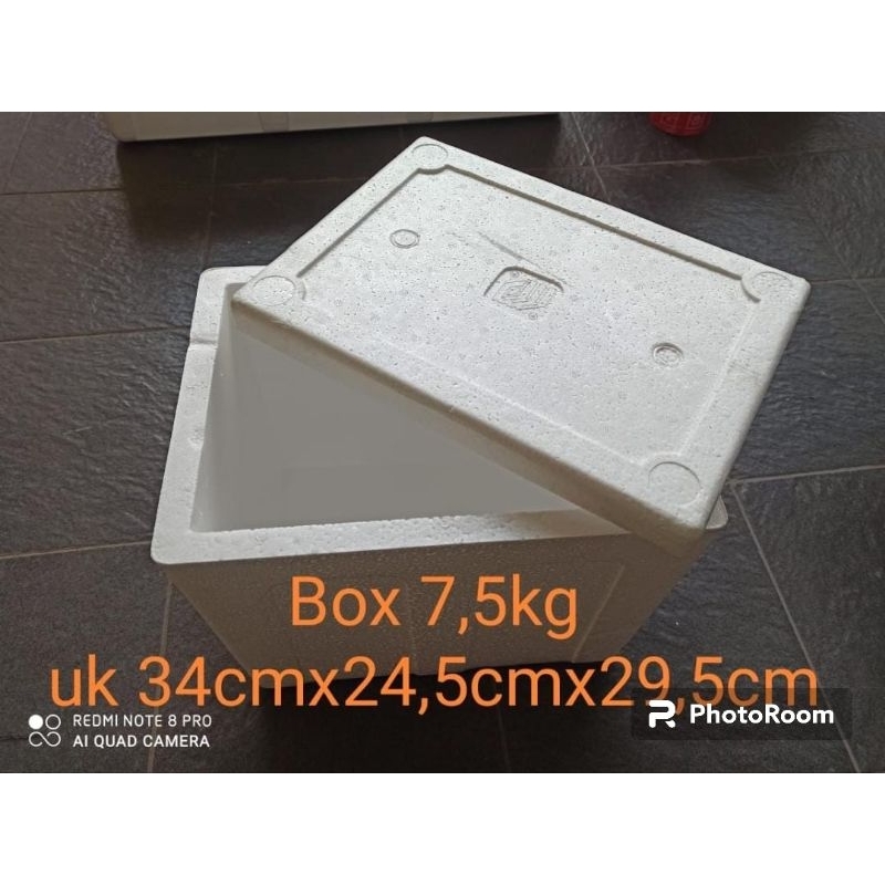 Jual Box Styrofoam 7,5 kg ( 34 x 24,5 x 29,5 cm) + Tutup, kotak gabus ...
