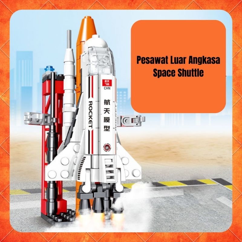 Jual [064] Mainan Pesawat Luar Angkasa Aerospace Rocket 3D Nano Block ...