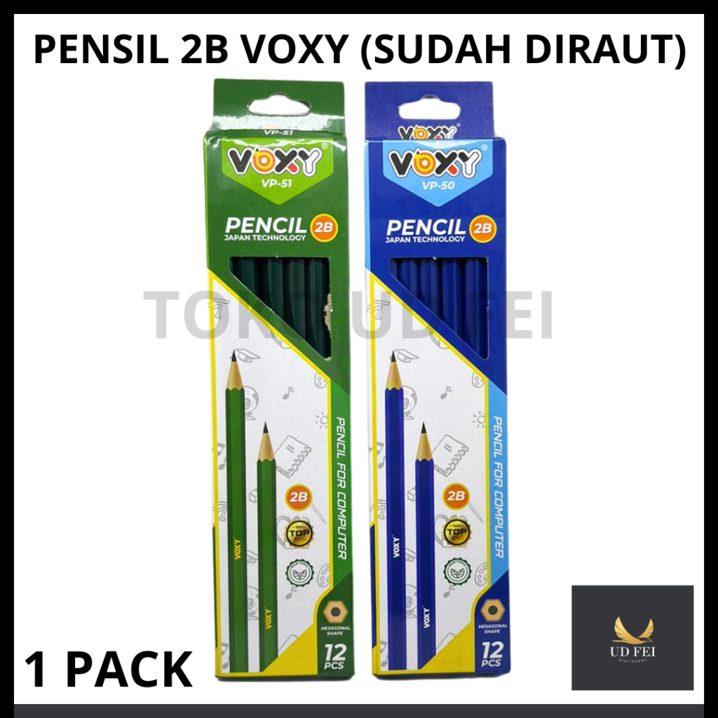 Jual (1 PACK= 12 PCS) Pensil 2B VOXY/ Pensil 2B VOXY VP-50/Pensil 2B ...