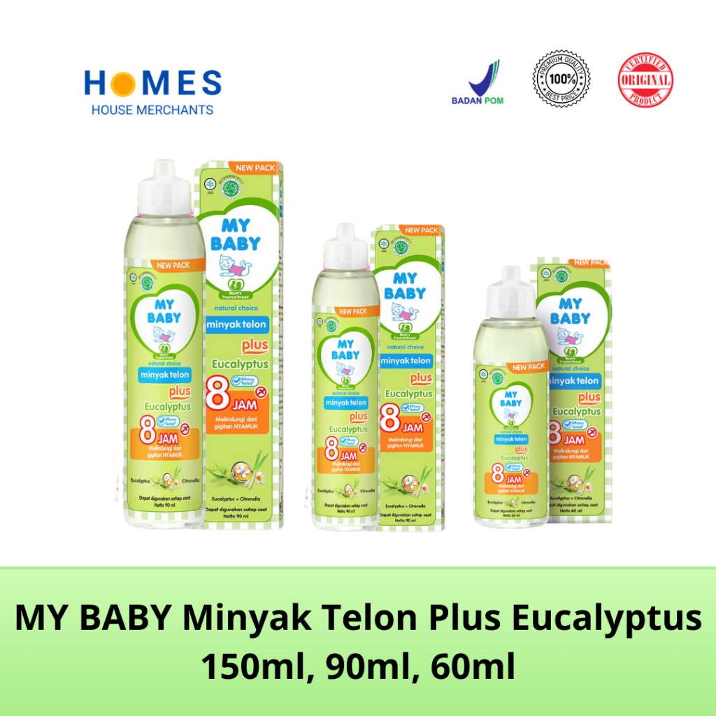 Jual My Baby Minyak Telon Plus Eucalyptus 8 jam (150ml/90ml/60ml ...