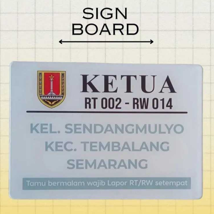 Jual Papan Nama Ketu RT/ RW uk 30x20cm Akrilik Custom | Shopee Indonesia