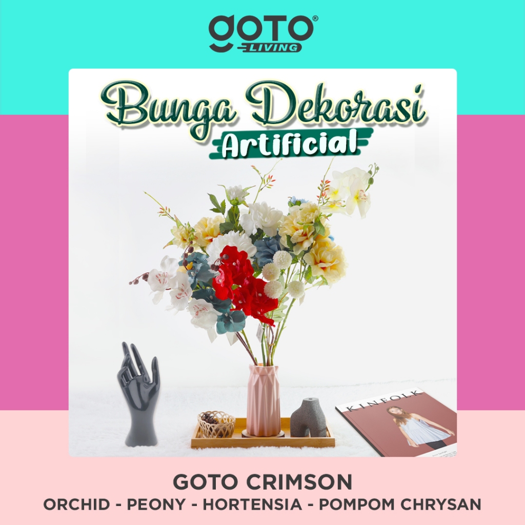 Jual Goto Crimson Bunga Hias Mawar Teratai Artificial Flower Buket ...