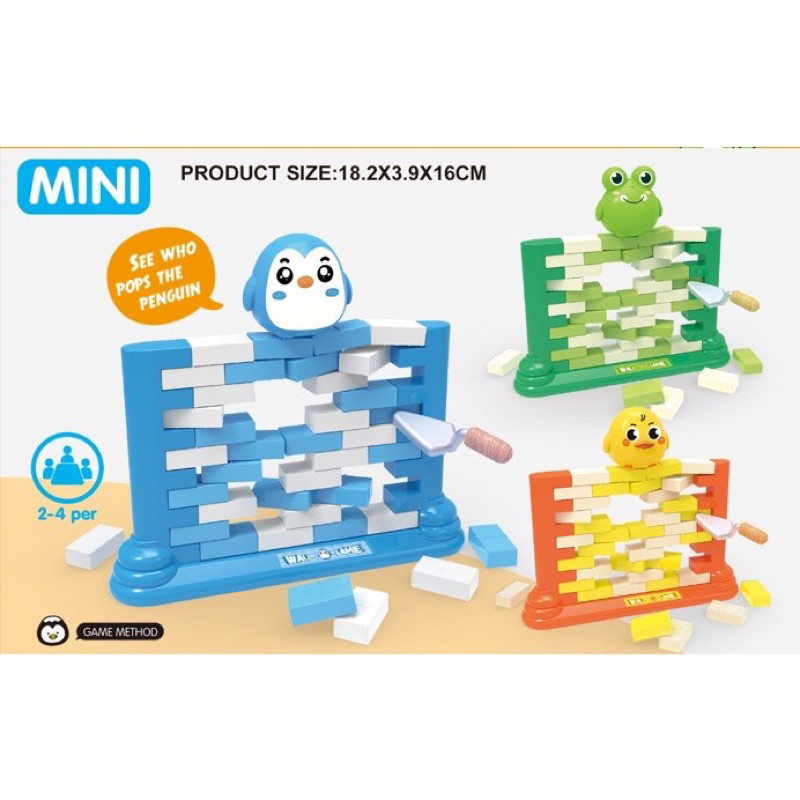 Jual Mainan Kebersamaan Keluarga Mini Push Brick Wall Susun Dorong Batu ...