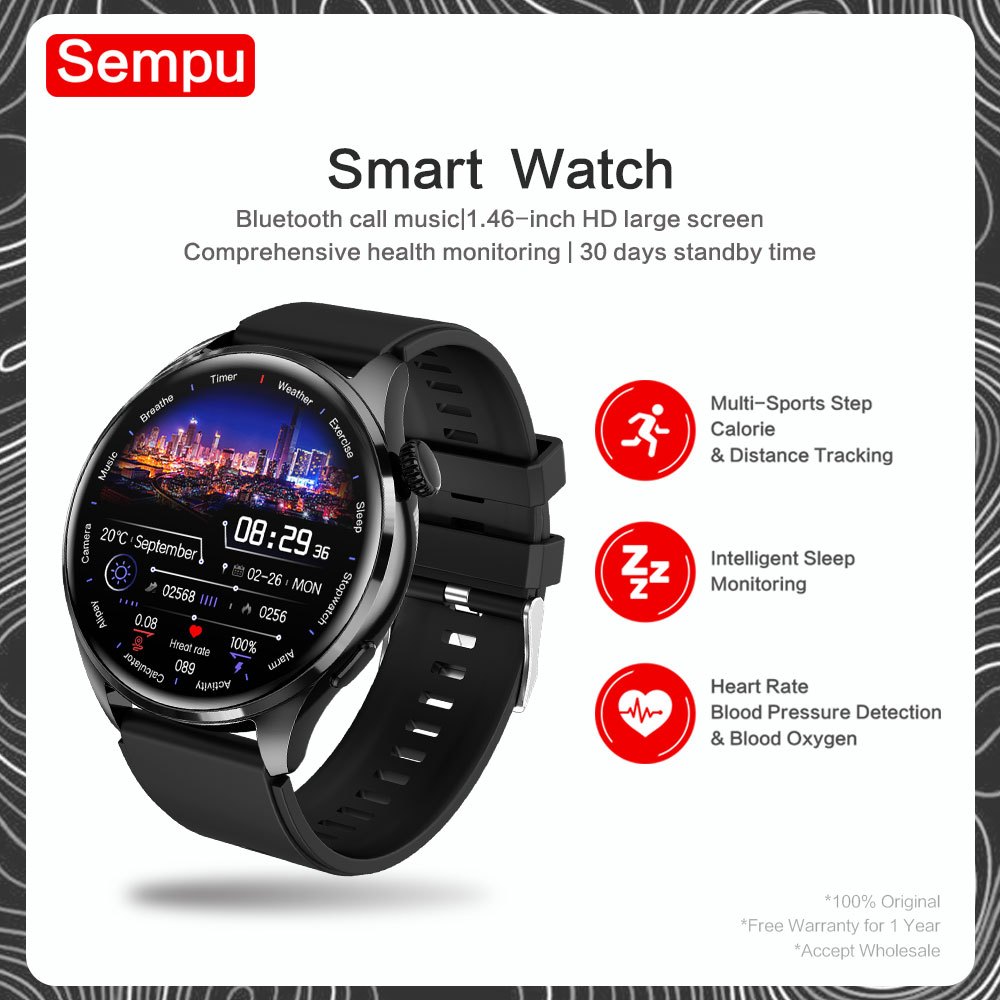 Jual Bluetooth Smart Watch TM05 Pro Sports Mode Sleep | Heart Rate ...