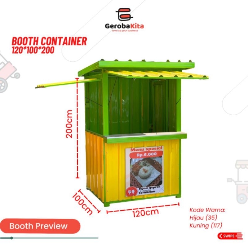 Jual booth kontainer ukuran 120x100x200 | Shopee Indonesia