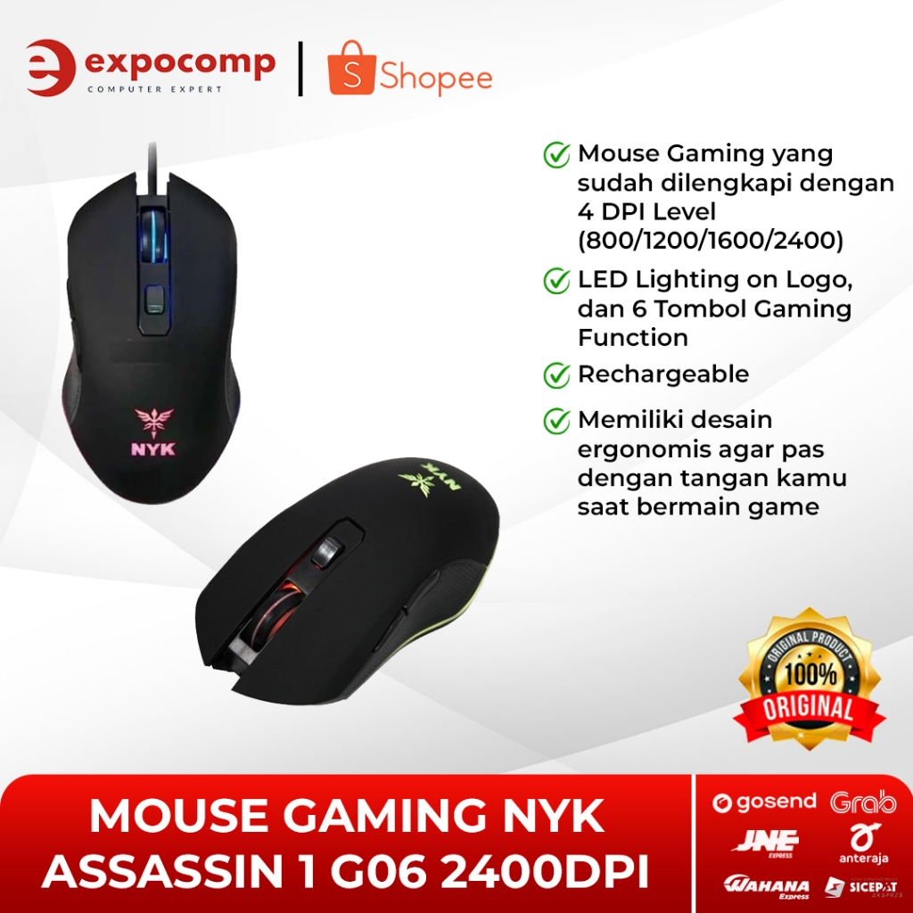 Jual MOUSE GAMING NYK ASSASSIN 1 G06 2400DPI WIRED GAMING MOUSE ...
