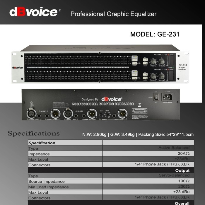 Jual Equalizer dBvoice GE 231 GE231 Original 2 x 31 Ch With Subwoofer ...