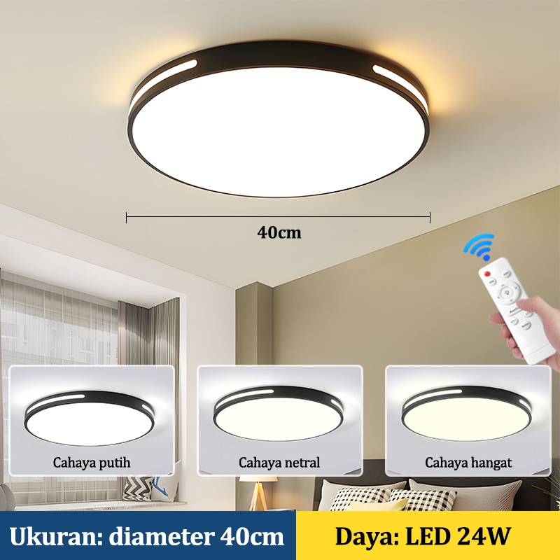 Jual （COD)Tempat lampu plafon minimalis bulat modern gantung ruang tamu ...