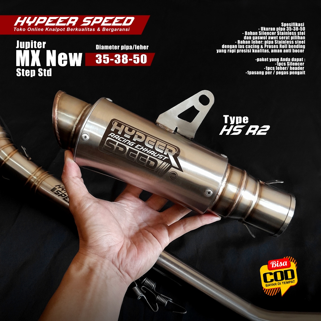 Jual Knalpot, Jupiter MX New, Step Standard Non sambung, 35-38-50 Type ...