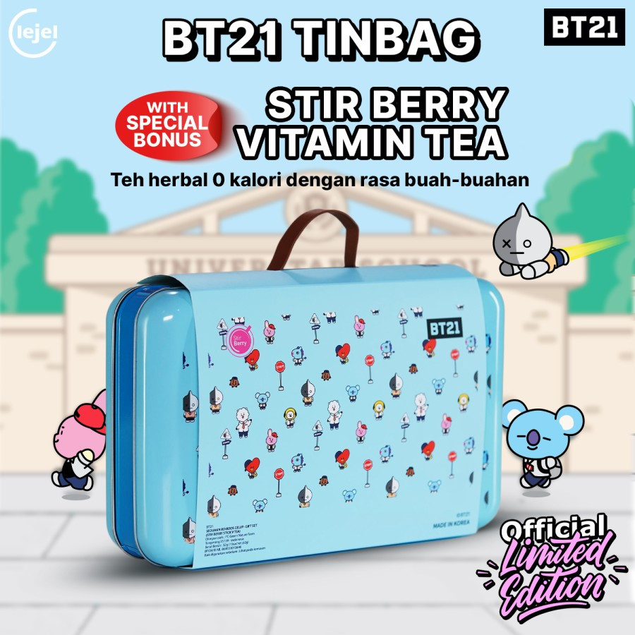 Jual BT21 TINBAG with Special Bonus Stir Berry Stick Vitamin Tea ...