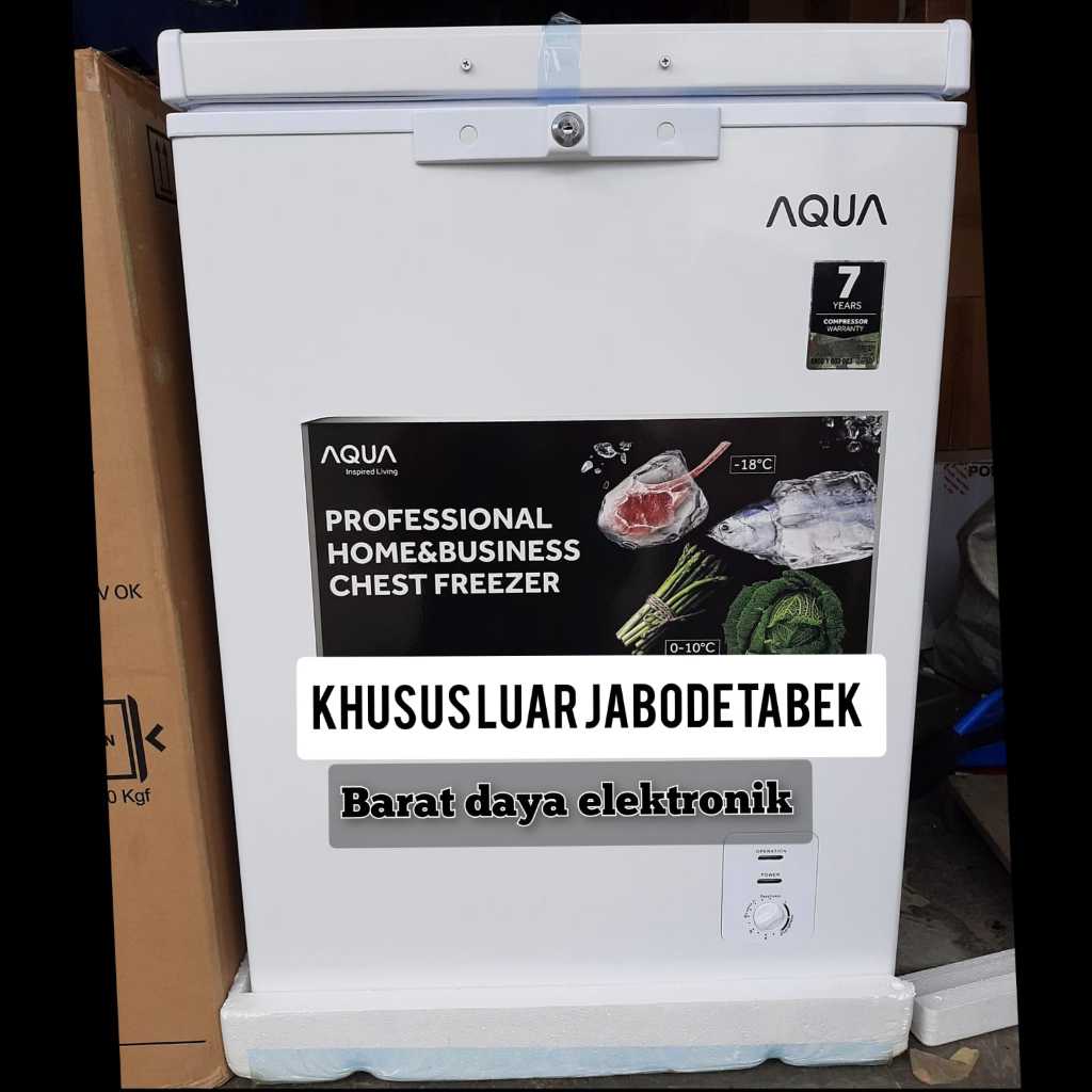 Jual Chest Freezer Aqua - AQF-100 (GC) Freezer Box Makanan Beku Daging ...