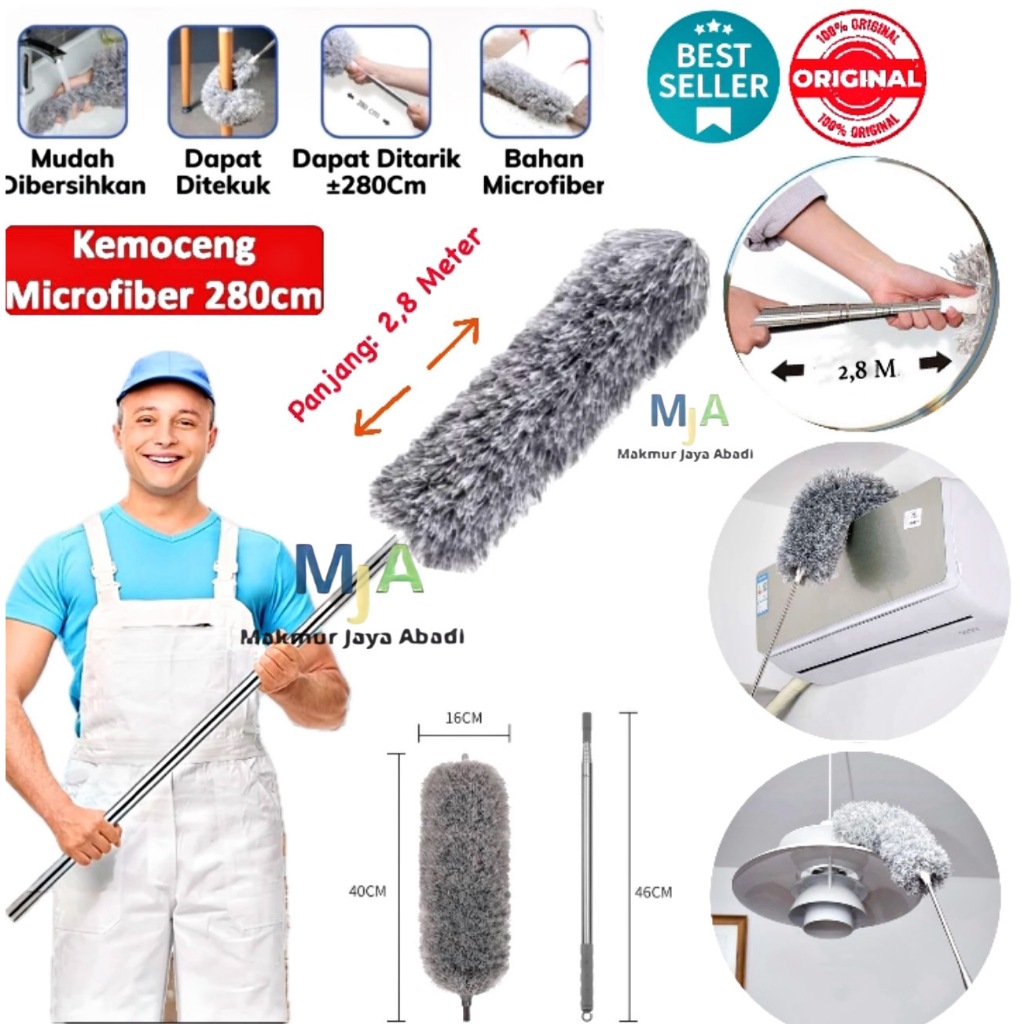Jual ( BISA COD ) PROMO Kemoceng Microfiber 280cm / Alat Pembersih ...