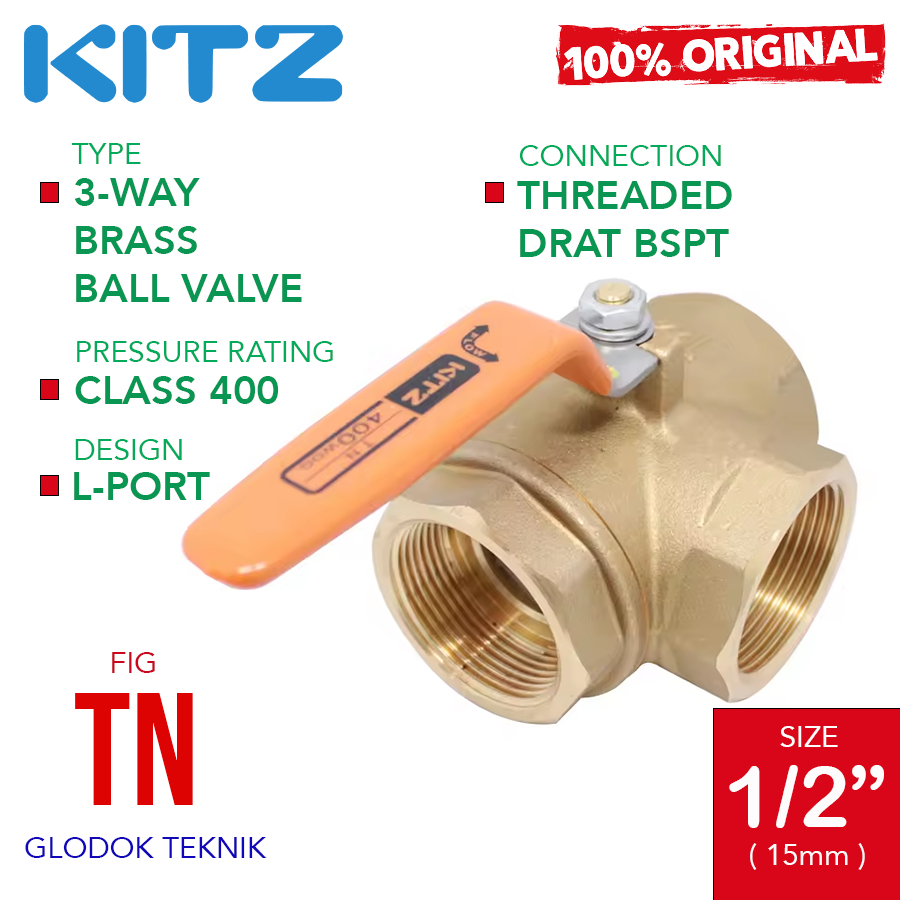 Jual KITZ 3 Way Ball Valve 1/2 inch Brass Kuningan Stop Kran 3 arah | Shopee Indonesia