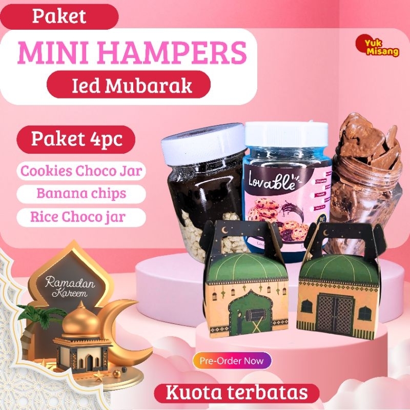 Jual Mini Hampers Lebaran Hari Raya Keripik Pisang Coklat Lumer Cookies ...