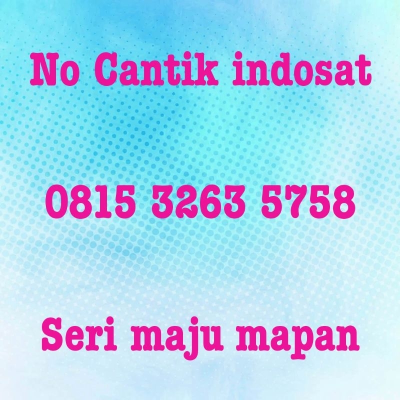 Jual No Cantik Indosat Seri Maju Mapan 5758 | Shopee Indonesia