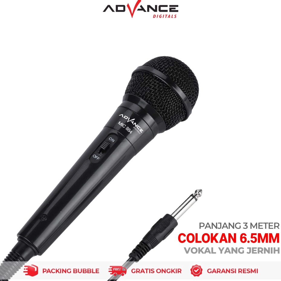 Jual Advance MIC884 Dengan Kabel Mikrofon Dynamic Microphone Mic ...