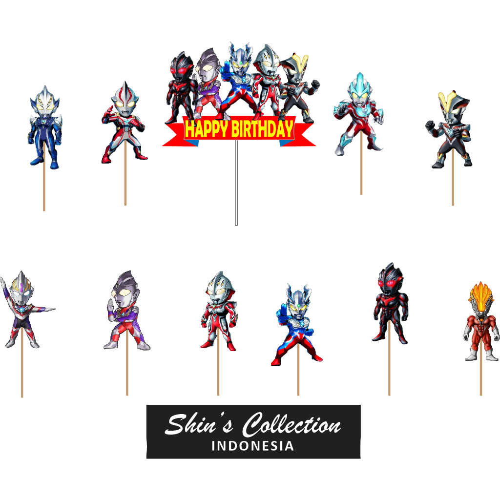 Jual Cake topper Ultraman Chibi isi 11 pcs | Shopee Indonesia