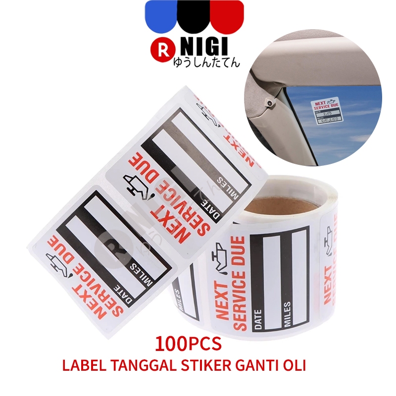 Jual NIGI 100PCS Kartu Stiker Ganti Oli Mobil/stiker label service ...