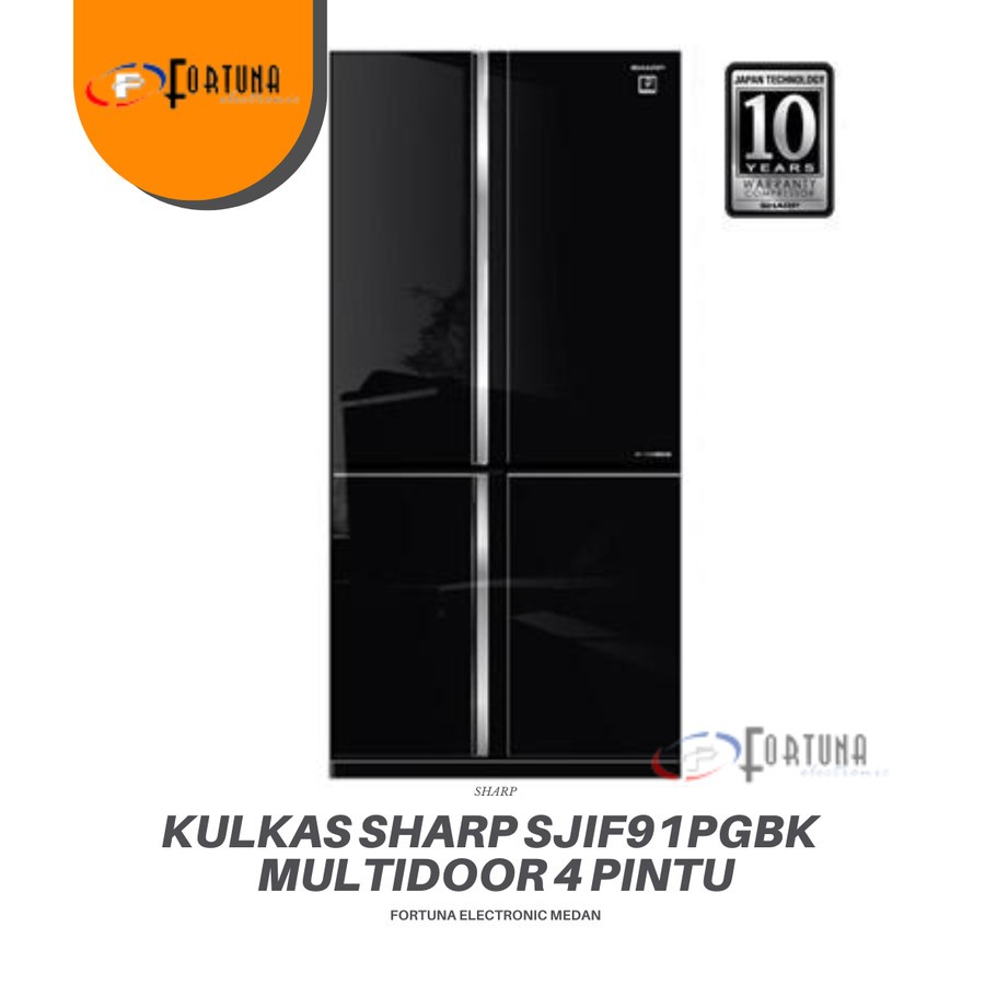 Jual KULKAS SHARP SIDE BY SIDE SJIF91PGBK MULTI DOOR 4 PINTU 695L ...