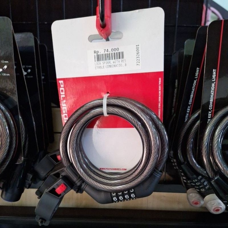 Jual Kunci Gembok Sepeda Polygon Spiral Pin Numerik | Shopee Indonesia