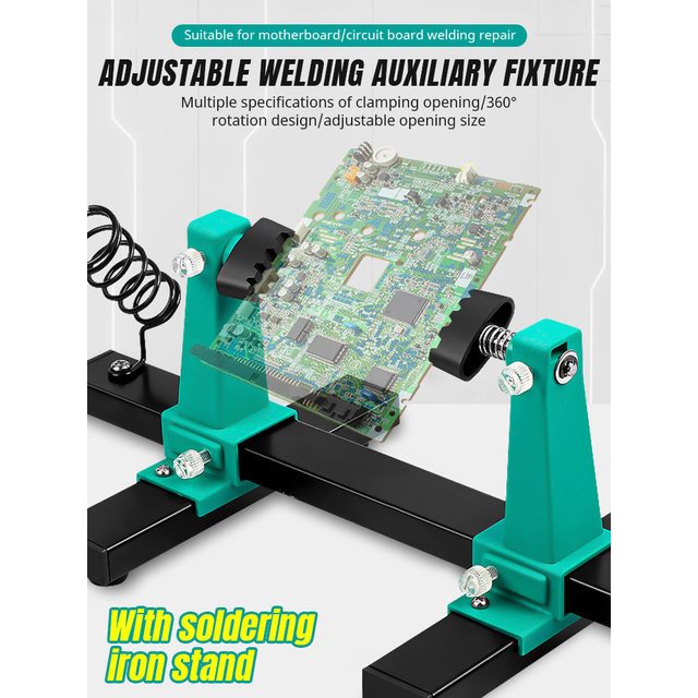 Jual tatakan solder plus penjepit pcb dudukan papan sirkuit rotasi 360 ...
