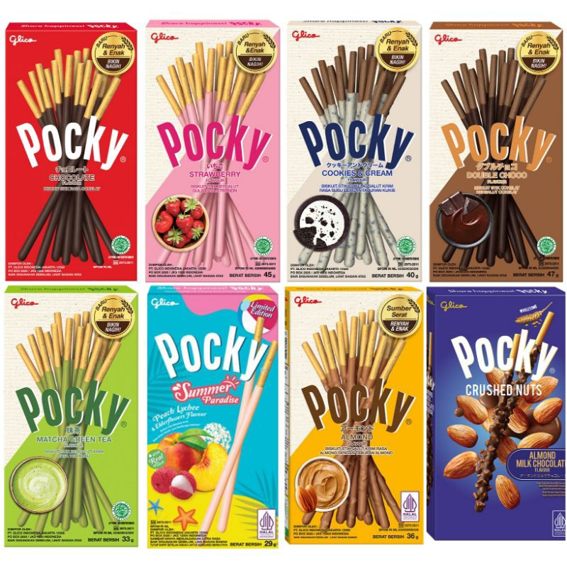 Jual Pocky Glico 33g Matcha Double Choco Crushed Nuts 1 Pack Isi 10 ...