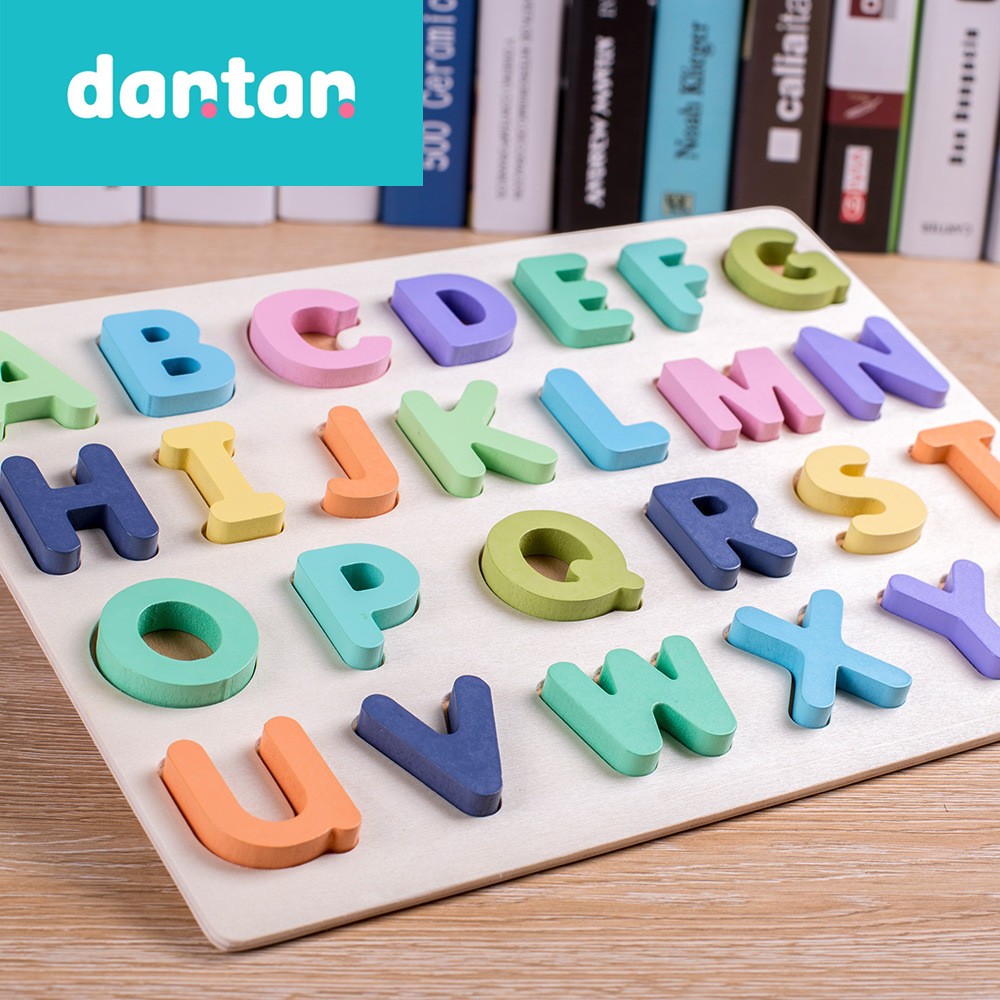 Jual DanTan Mainan Puzzle kayu Bongkar Pasang Huruf Angka Alfabet ...