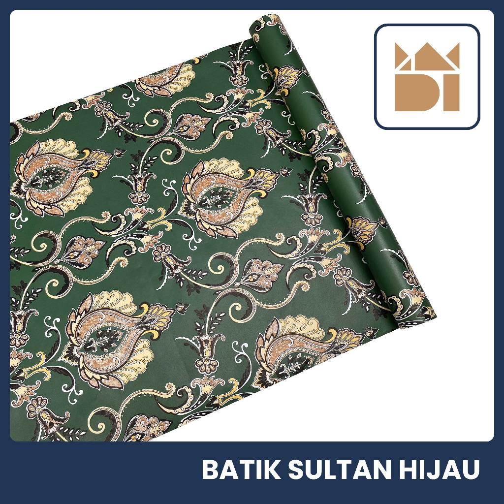 Jual Adipati Dinding - Wallpaper Dinding Motif Batik Sultan Hijau ...