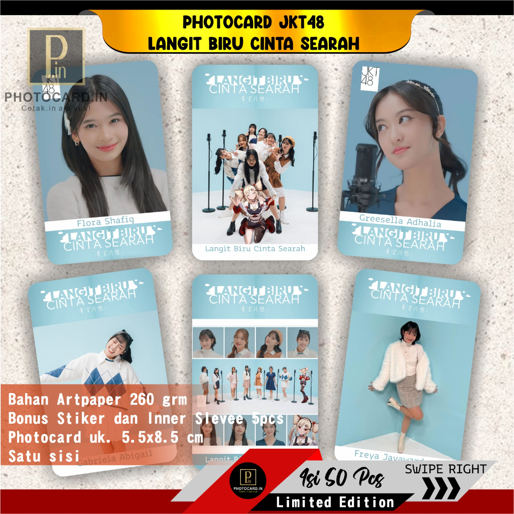 Jual Photocard JKT48 edisi Langit Biru Cinta Searah isi 50 pcs Unofficial/fanmade (Free Stiker ...