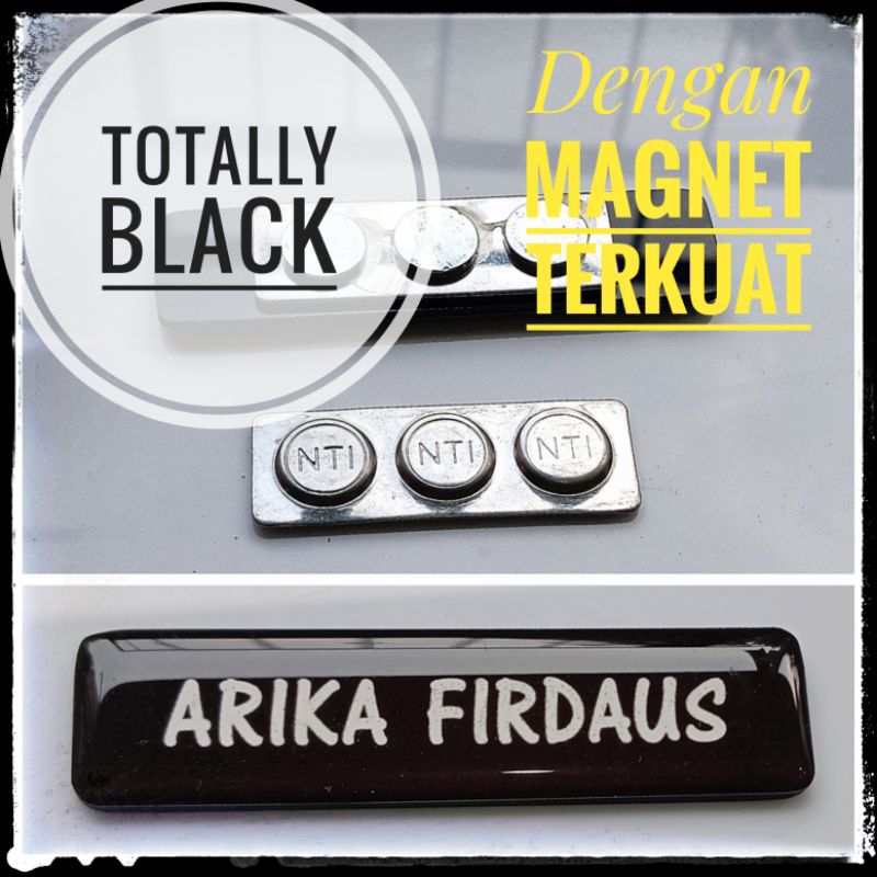 Jual NAME TAG HITAM FULL - TOTALLY BLACK NAME TAG - RESIN VIBERGLASS ...