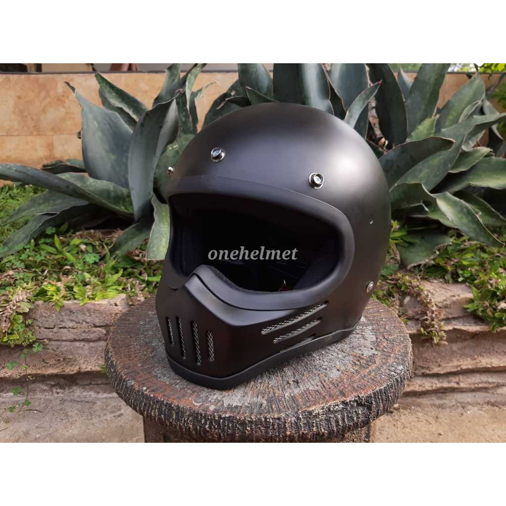 Jual Helm M39 custom Simpson hitam doff list hitam-helm m39 cakil ...