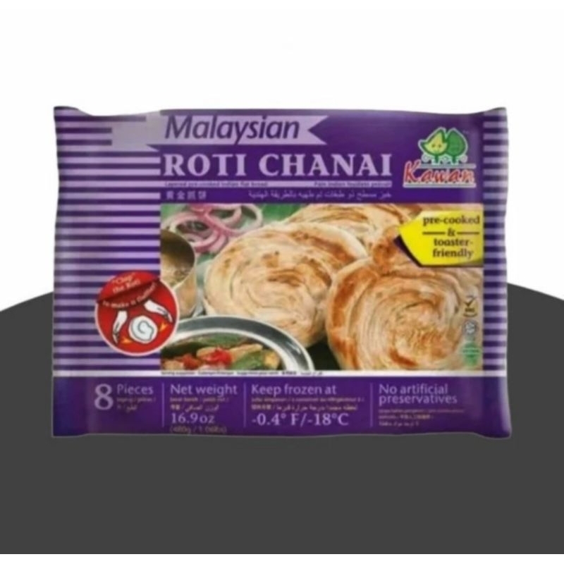 Jual ROTI CHANAI 480 gr Frozen isi 8 Malaysia Merk Kawan | Shopee Indonesia
