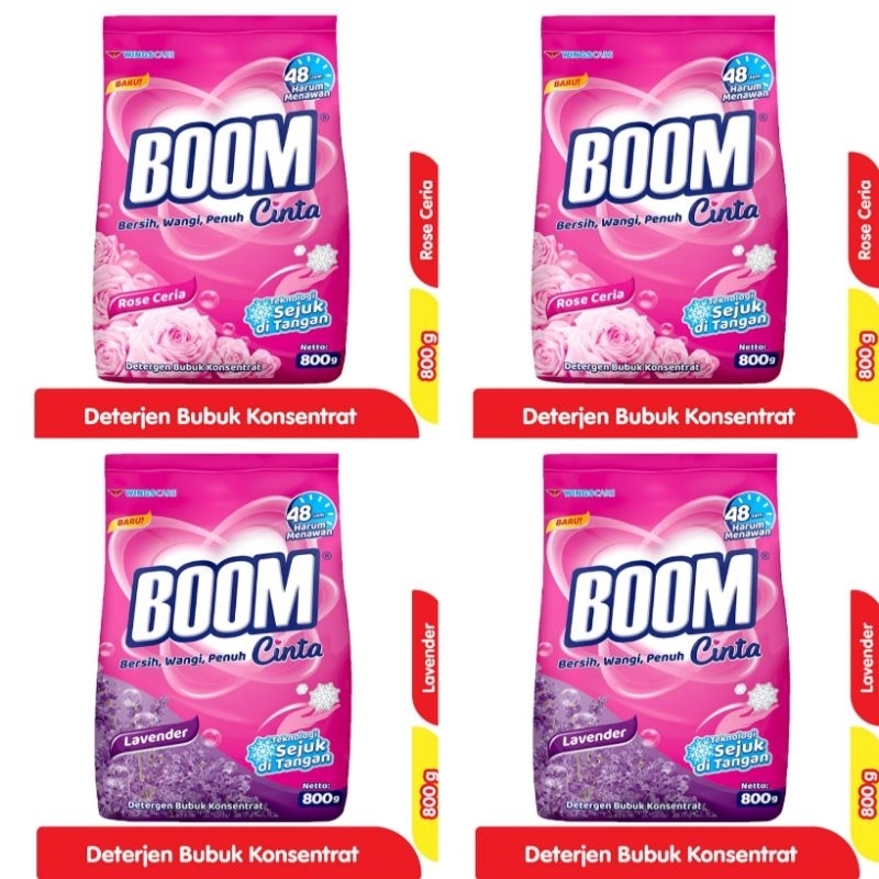 Jual BOOM Sabun Cuci Pakaian Serbuk isi 800 Gram Berbagai Varian Warna ...