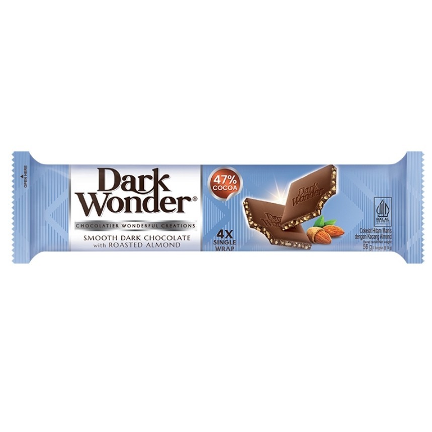 Jual Dark Wonder Smooth Dark Chocolate Roasted Almond 4 x 14 g | Shopee ...